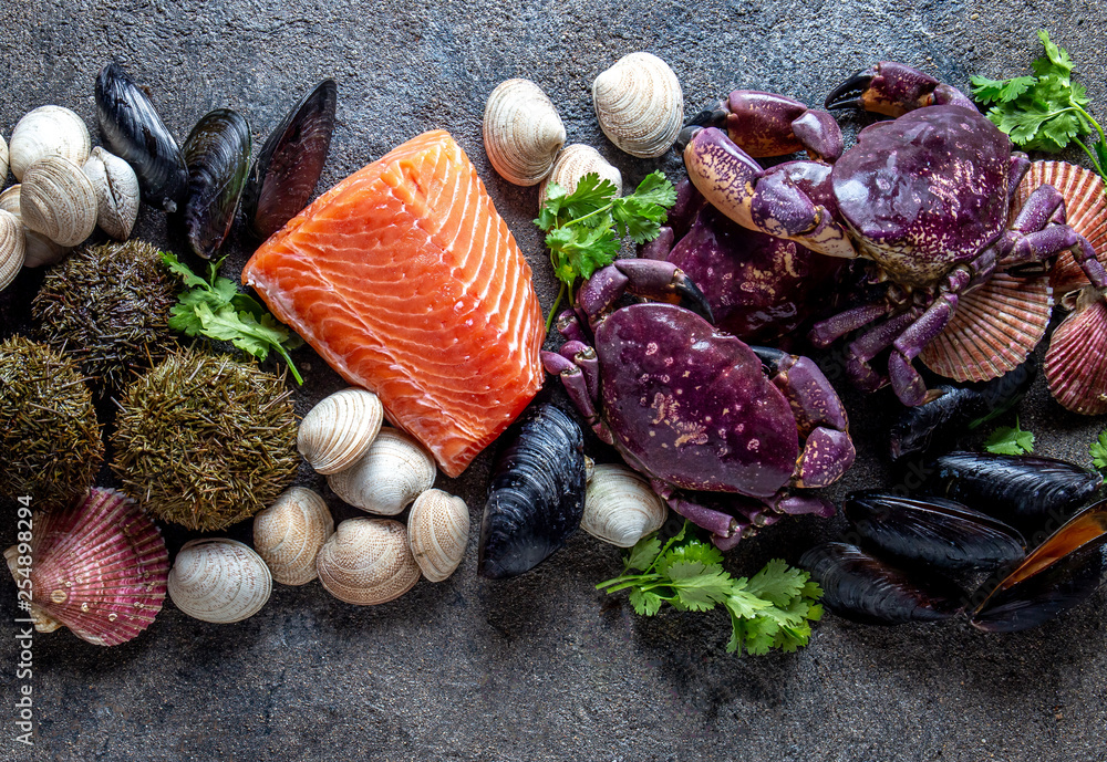 PACIFIC SEAFOOD. Fresh salmon, crabs ostions clams mussels, seaweed ...