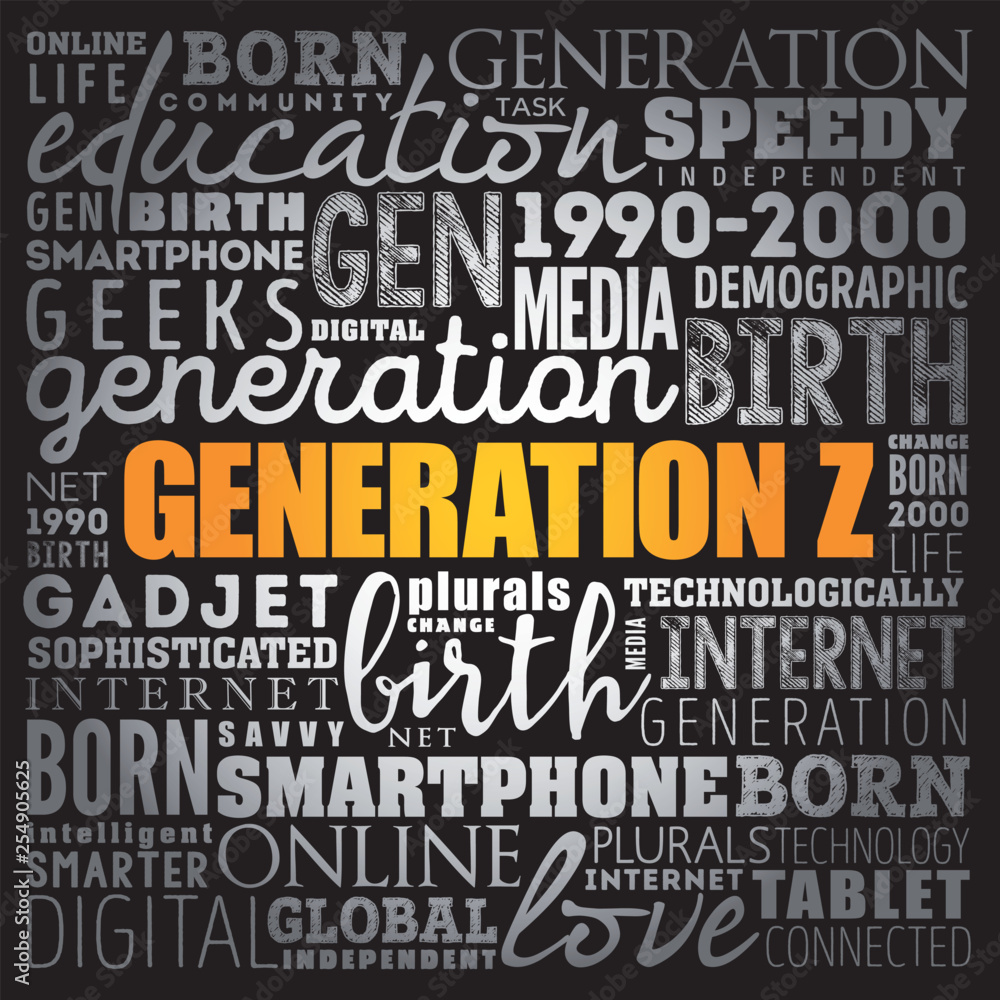 Generation Z Word Cloud collage, concept background Stock Vector ...