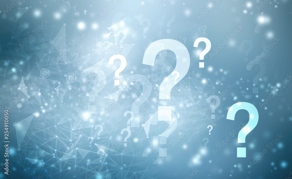 2d illustration question mark, Technology abstract background, Concept ...