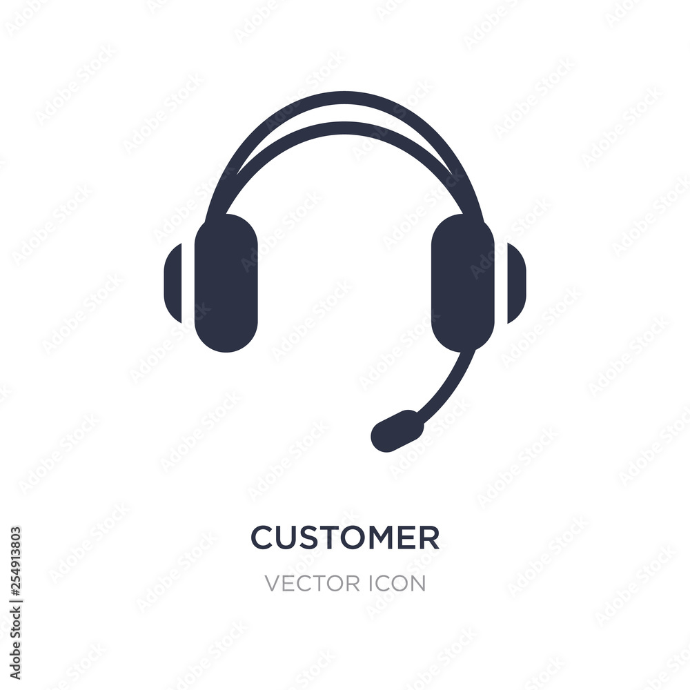 customer service headset icon on white background. Simple element ...