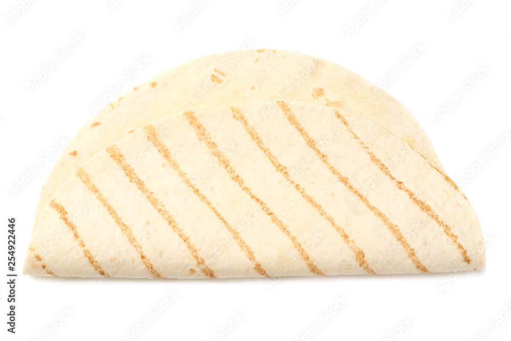 Tortilla wrap isolated on a white background Stock Photo | Adobe Stock