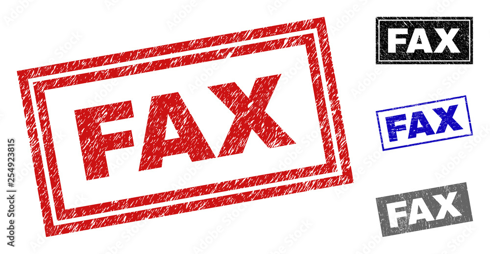 Grunge FAX rectangle stamp seals isolated on a white background ...