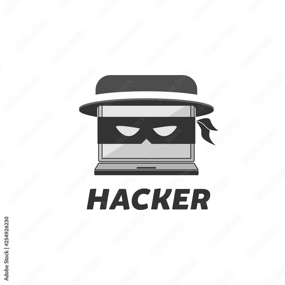 hacker logo design Stock Vector | Adobe Stock