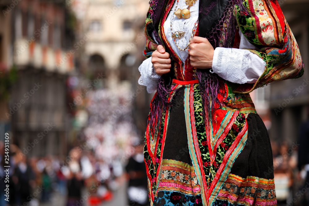 Dettaglio Abito tradizionale Sardo- Sardegna Stock Photo | Adobe Stock