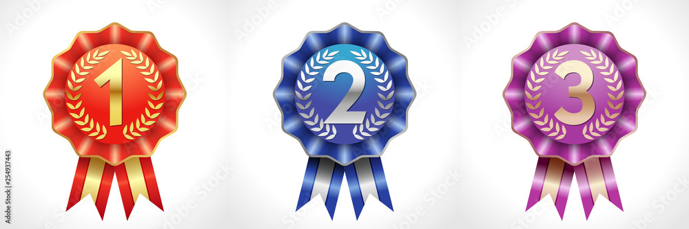 Award colored numbers, logotype set. Isolated abstract graphic design ...