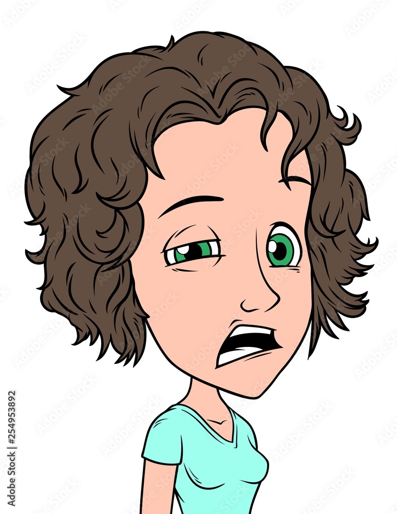 Cartoon Brunette Girl