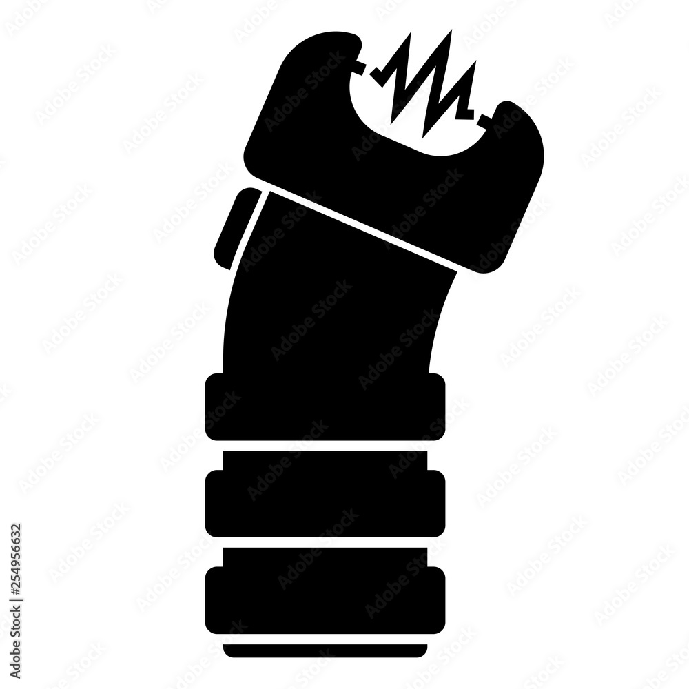 Stun gun silhouette icon. Clipart image isolated on white background ...