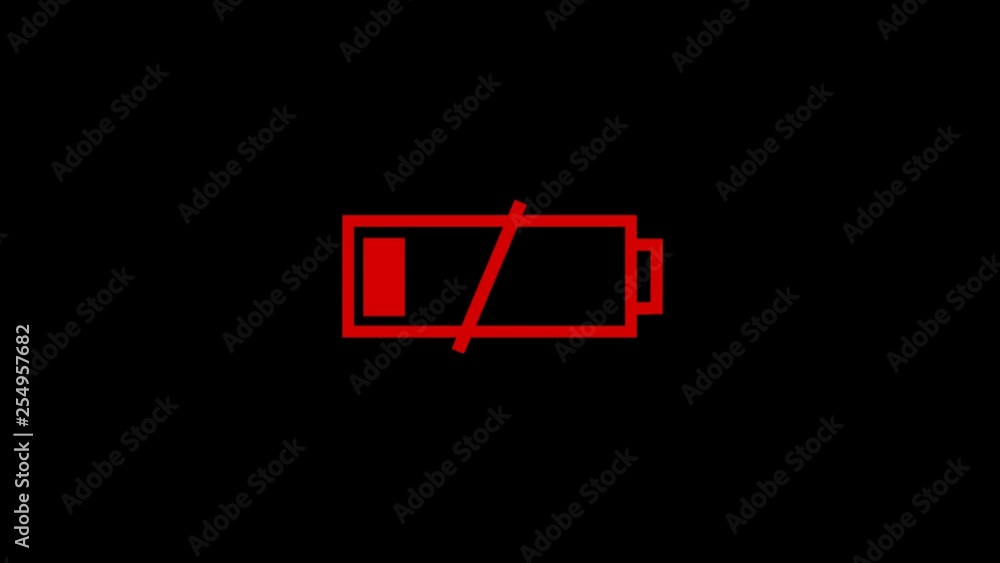 Digital low battery charging status indicator animation on Alpha ...