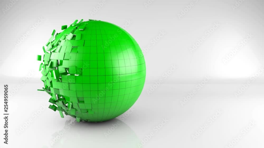 Sphere green abstract 4k animation motion graphics, video geometric 3d ...
