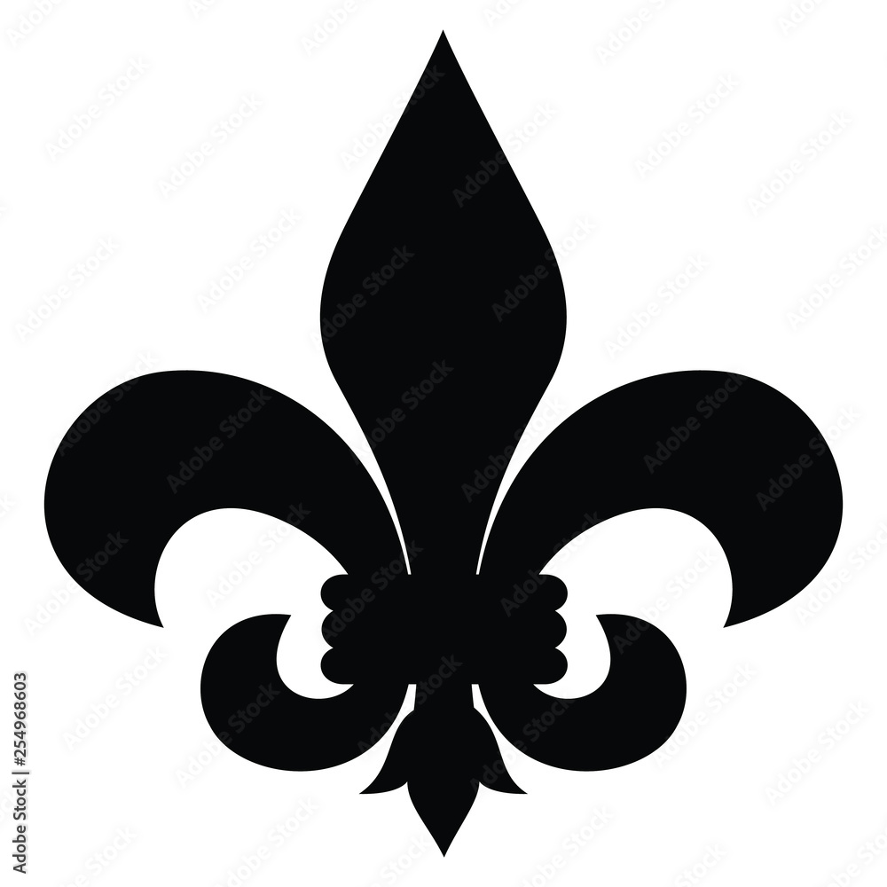 A black and white vector silhouette of a fleur-de-lis Stock Vector ...