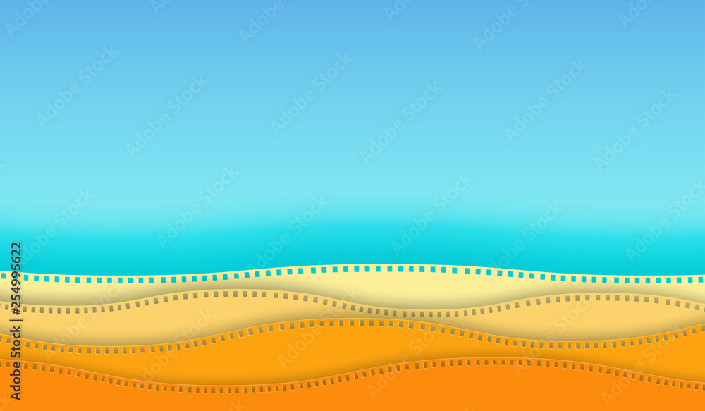 Wave cinema film strip paper cut isolated on colorful background. 35 mm ...