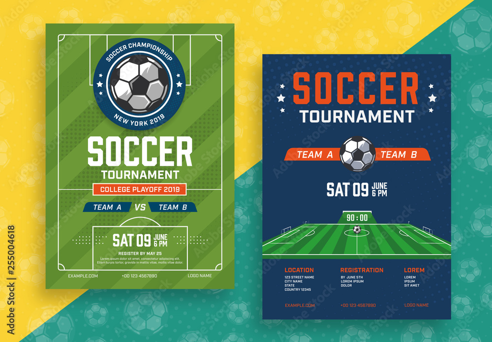 Soccer Tournament Poster Layouts Stock Template | Adobe Stock