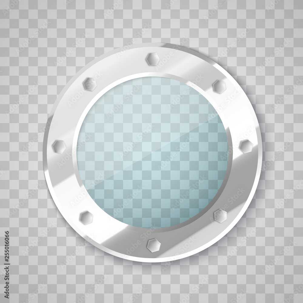 Porthole with transparent glass. Circle window. Vector Stock Vector ...