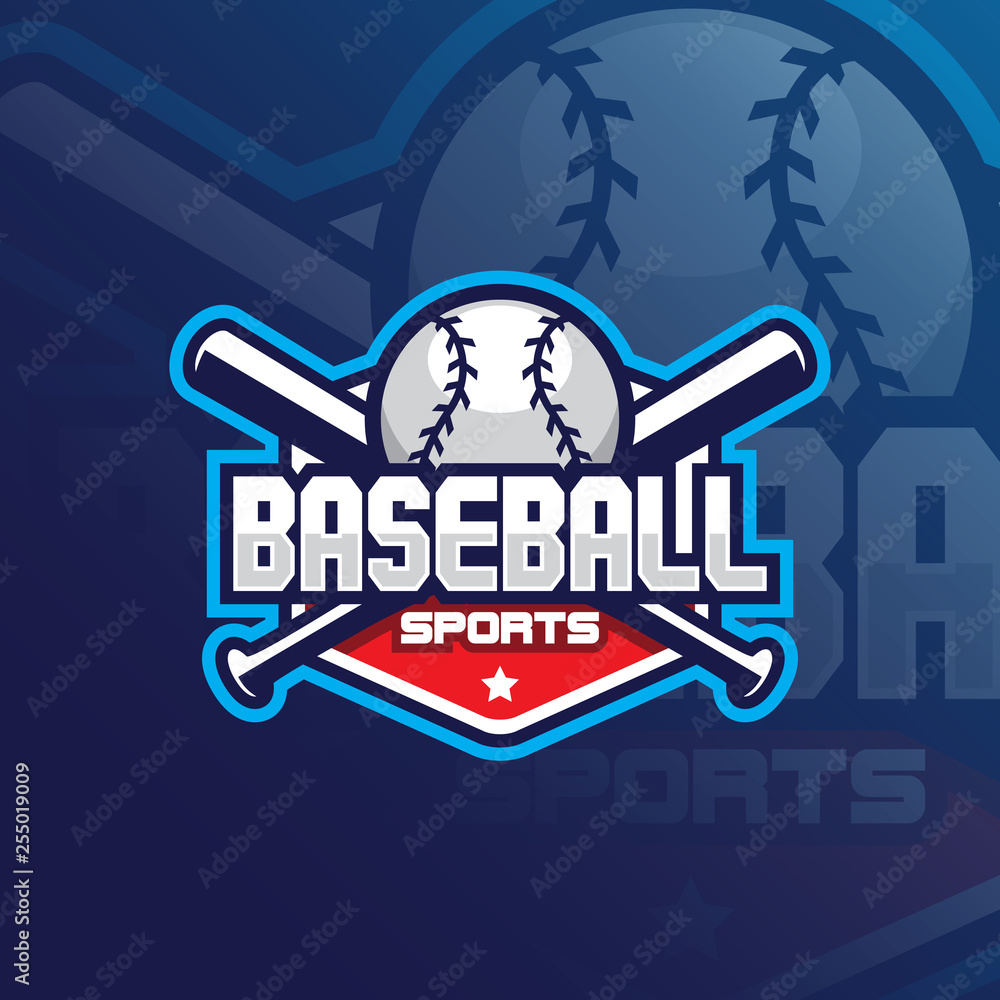 baseball vector mascot logo design with modern illustration concept ...