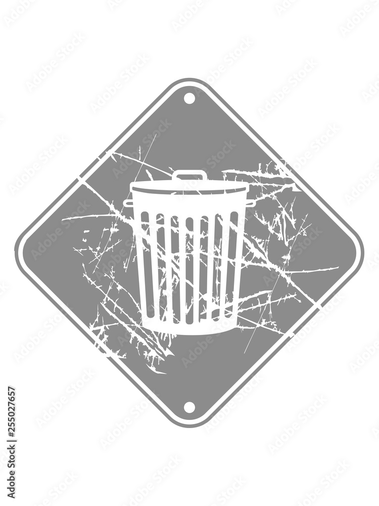 ภาพประกอบสต็อก mülleimer kratzer risse mülltonne schild hinweis achtung ...