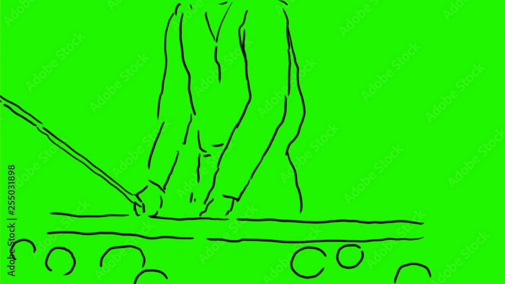 2d Animation motion graphics of a drawing of a cue sports or cuesports ...