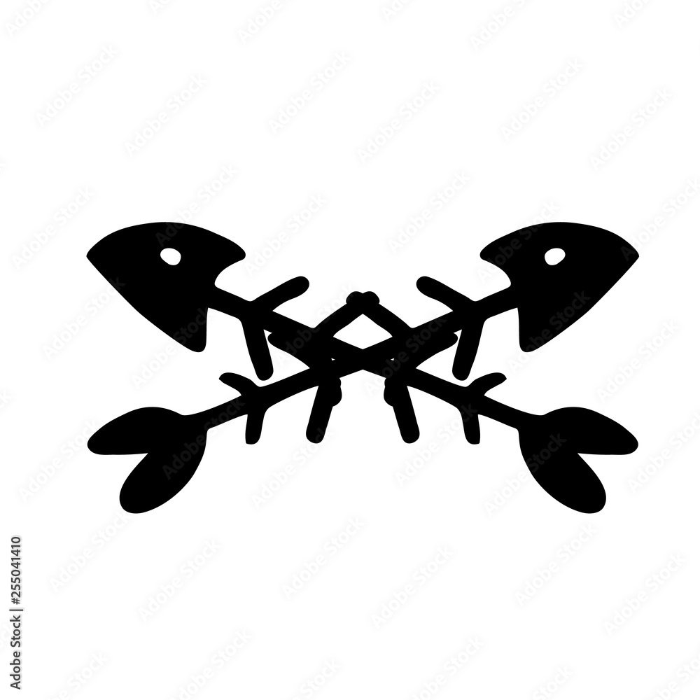 Stylized fish skeleton. Emblem of a fish restaurant. Sea food. Stock ...