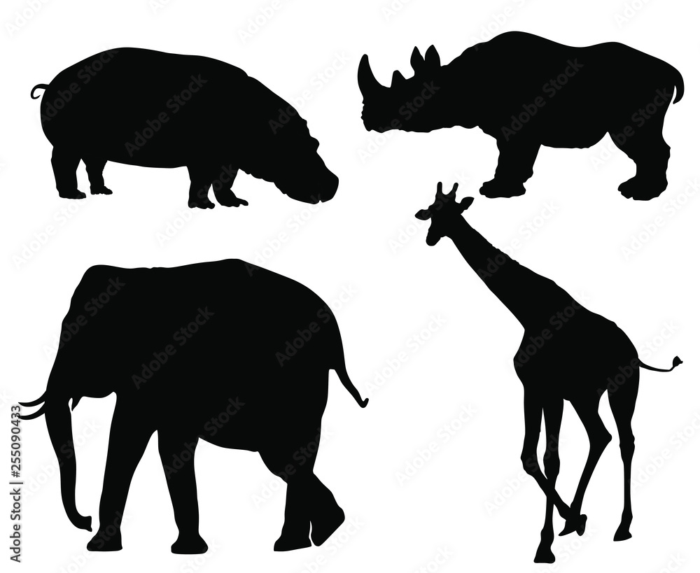 African Animals Silhouette