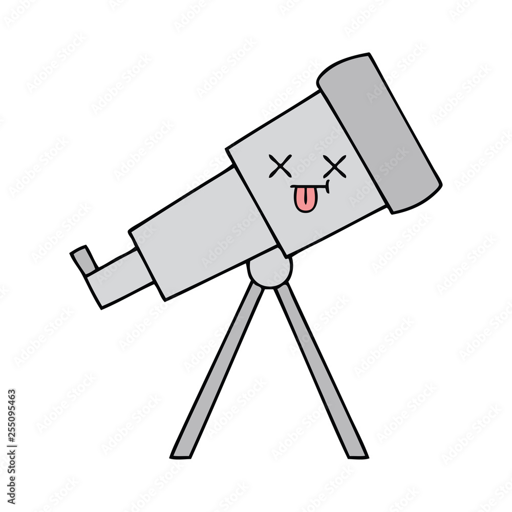 cute cartoon telescope Stock Vector | Adobe Stock