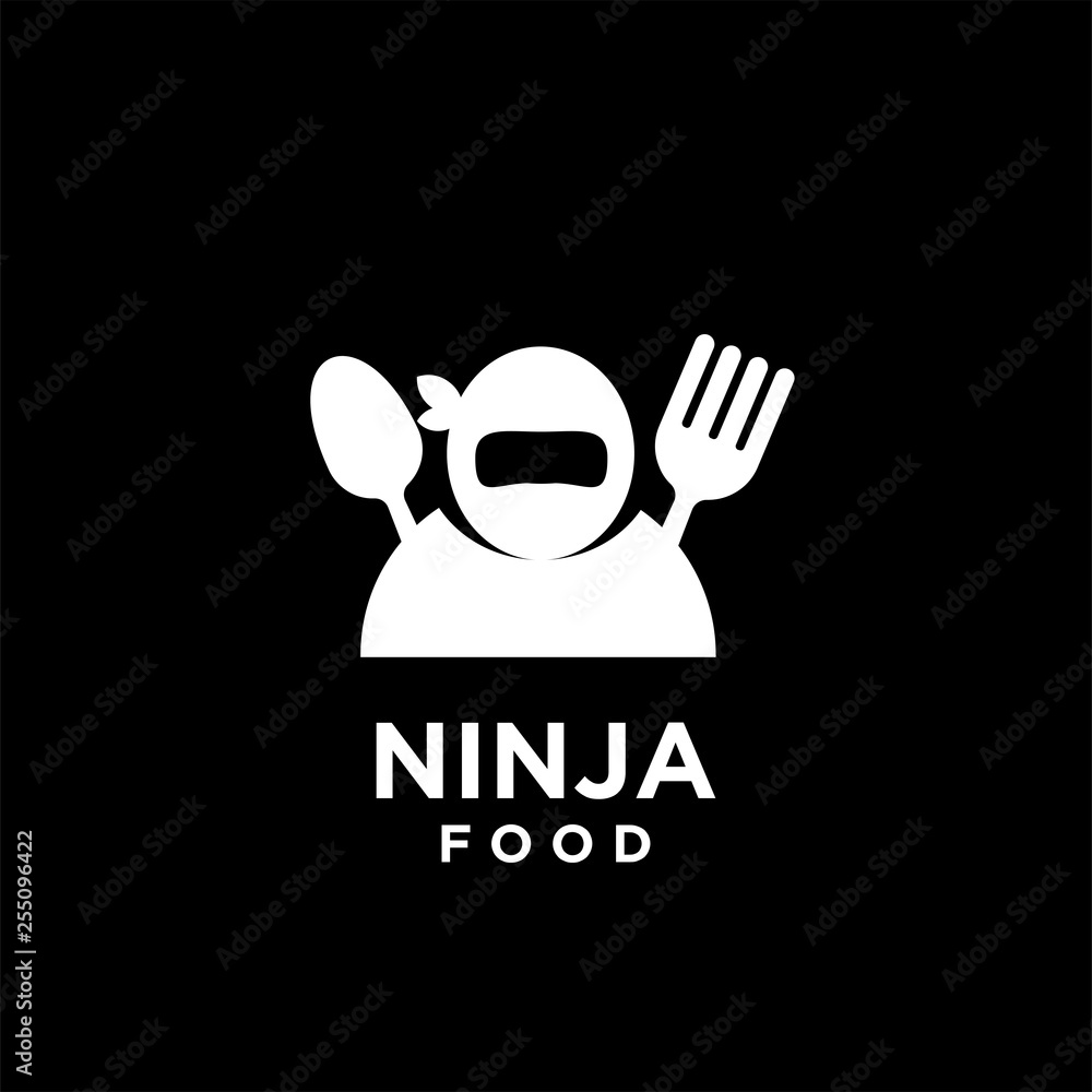 ninja food logo icon designs vector illustration template Stock Vector ...