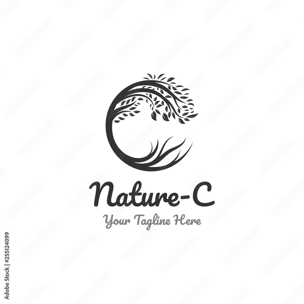 nature logo designs and c symbol Stock Vector | Adobe Stock