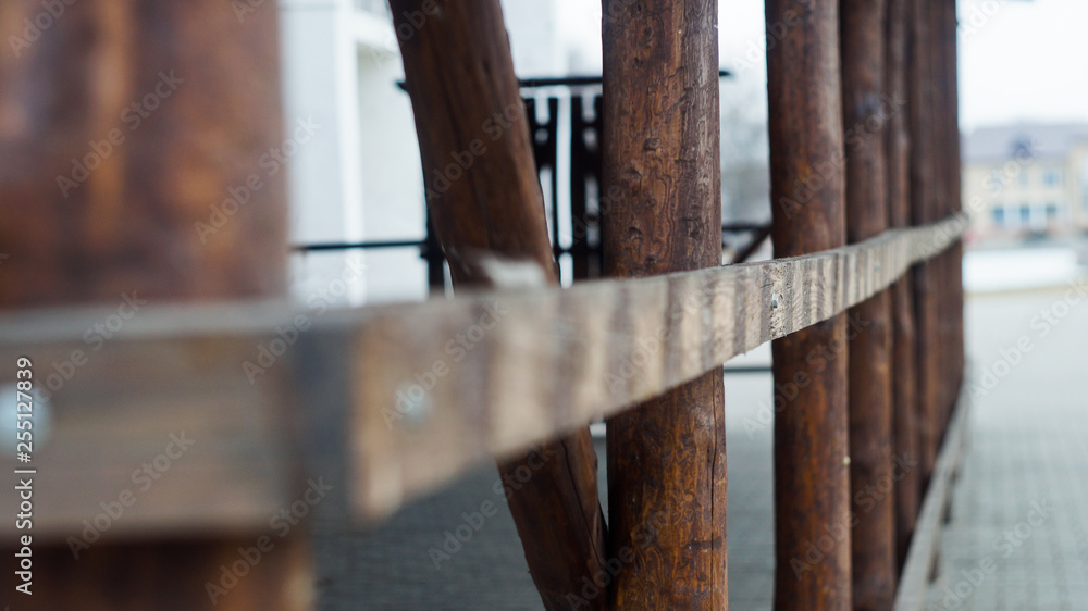 wood as a design element in a restaurant Stock Photo | Adobe Stock