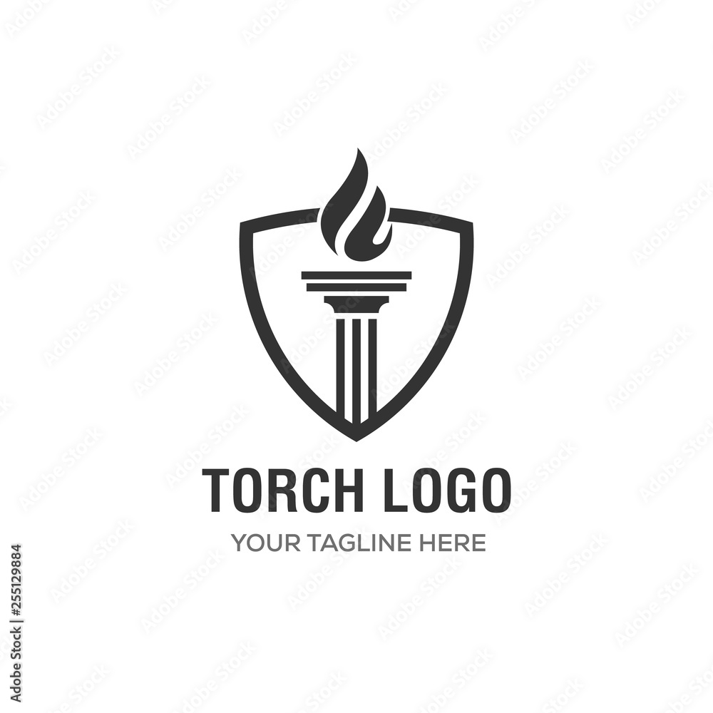 Elegant Luxury Torch Flame logo design inspiration - Stock Vector ...