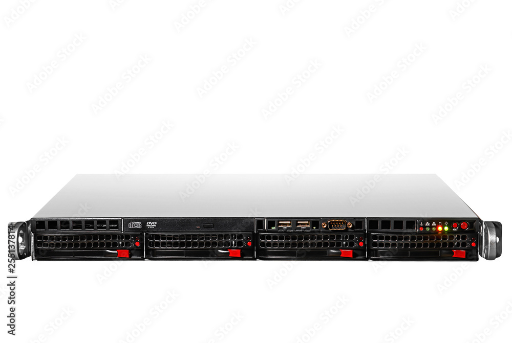 Rack mount server front view isolated on white Stock Photo | Adobe Stock