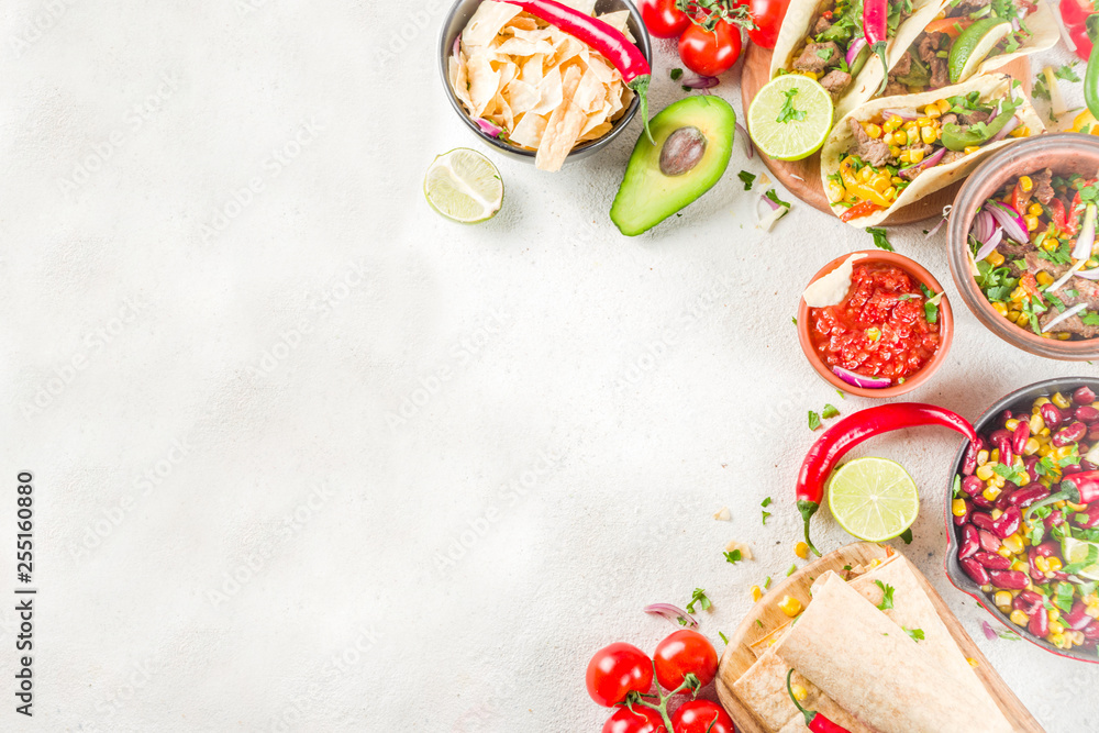 Cinco de Mayo food.Mexican food concept background with taco ...