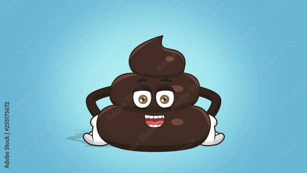 Cartoon Funny Brown Poop Turd Speak Speaker with Face Animation Alpha ...