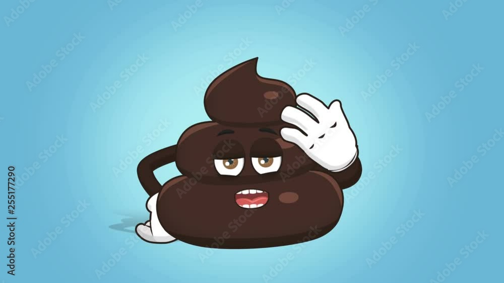 Cartoon Funny Brown Poop Turd Unhappy Upset Speak with Face Animation ...