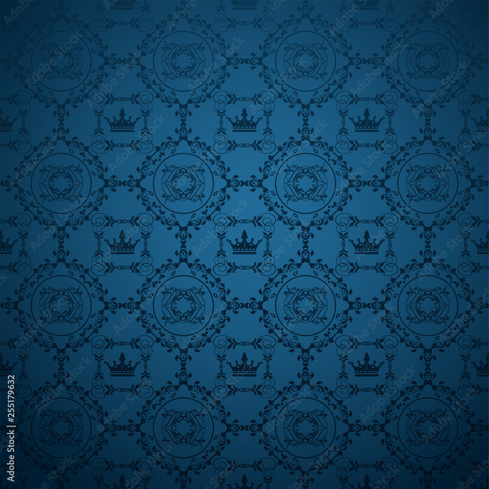 Blue royal style wallpaper for your design. Vector graphics Stock ...