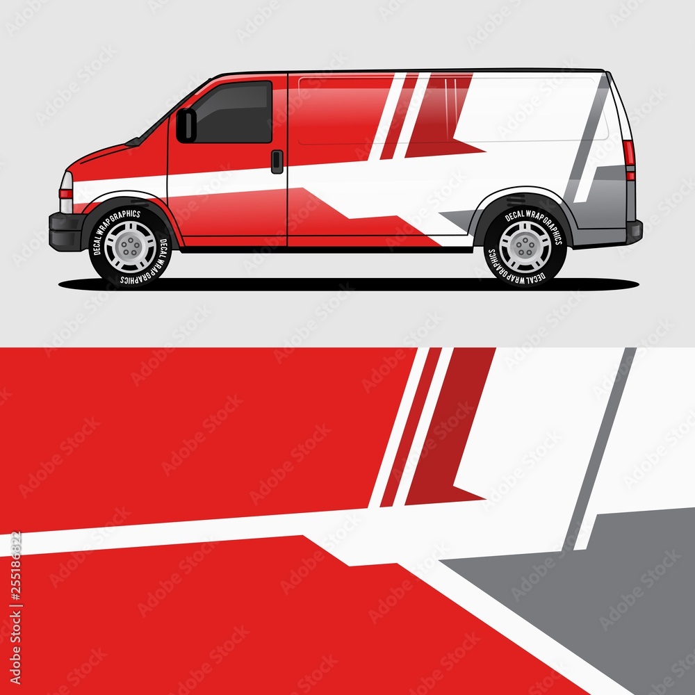 red van wrap design wrapping sticker and decal design for corporate ...