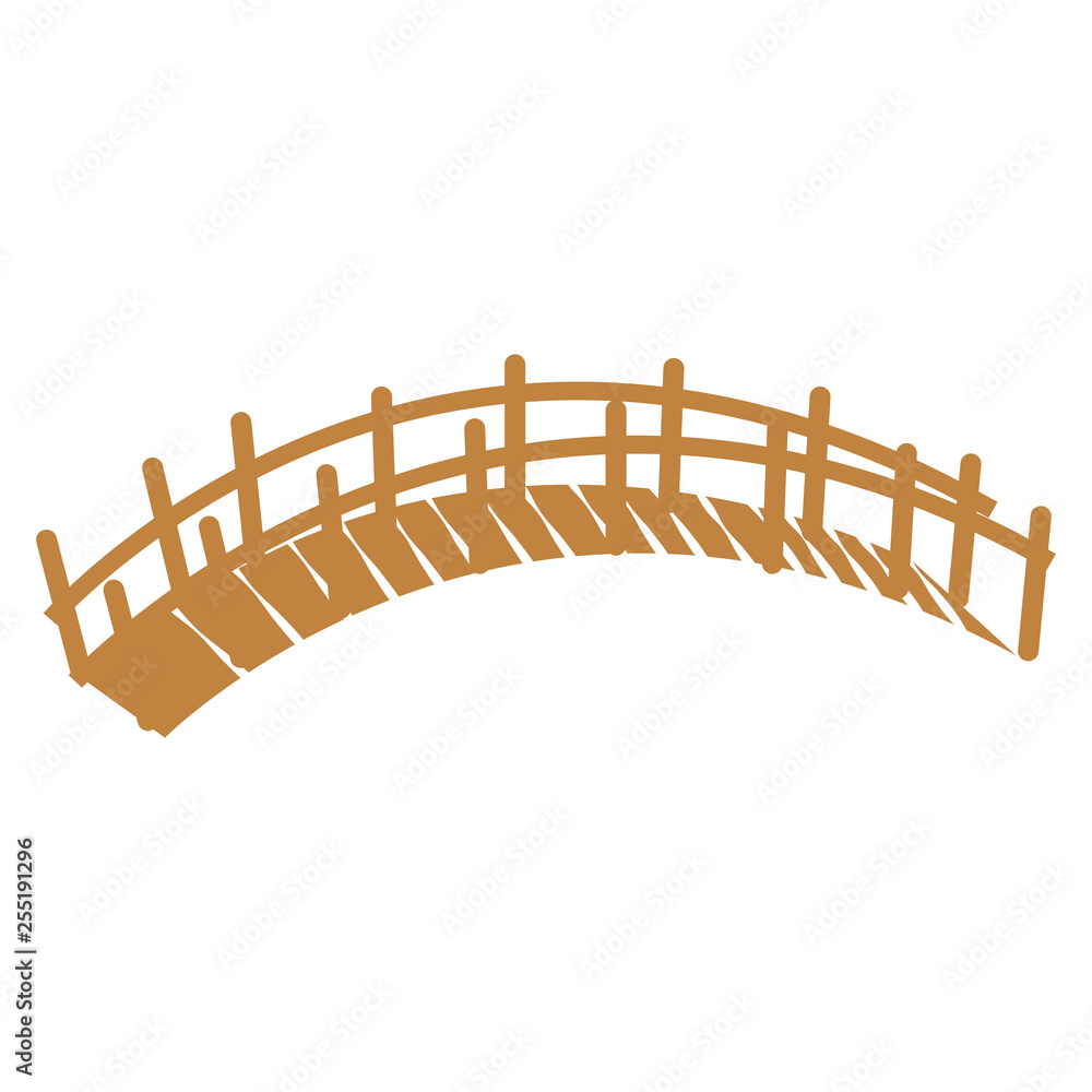 Wooden bridge vector illustration Stock Vector | Adobe Stock