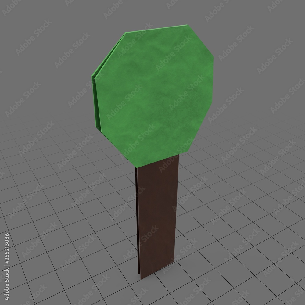 Origami simple tree Stock 3D asset | Adobe Stock