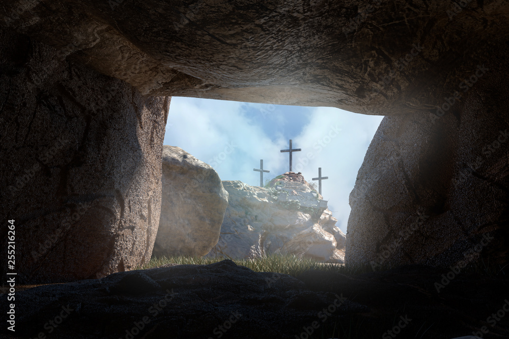 Empty Tomb of Jesus Christ 3d render Stock Illustration | Adobe Stock