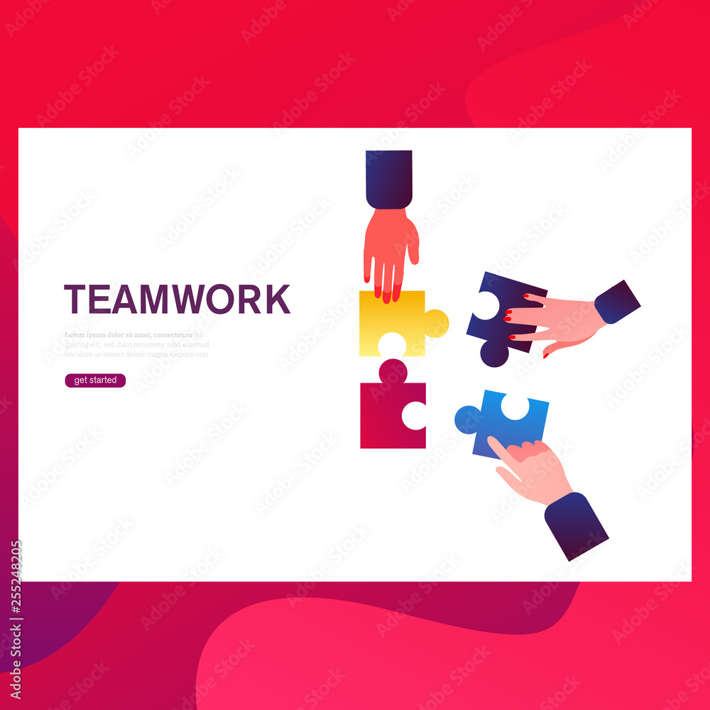 Teamwork concept banner. Can use for web banner, infographics, hero ...