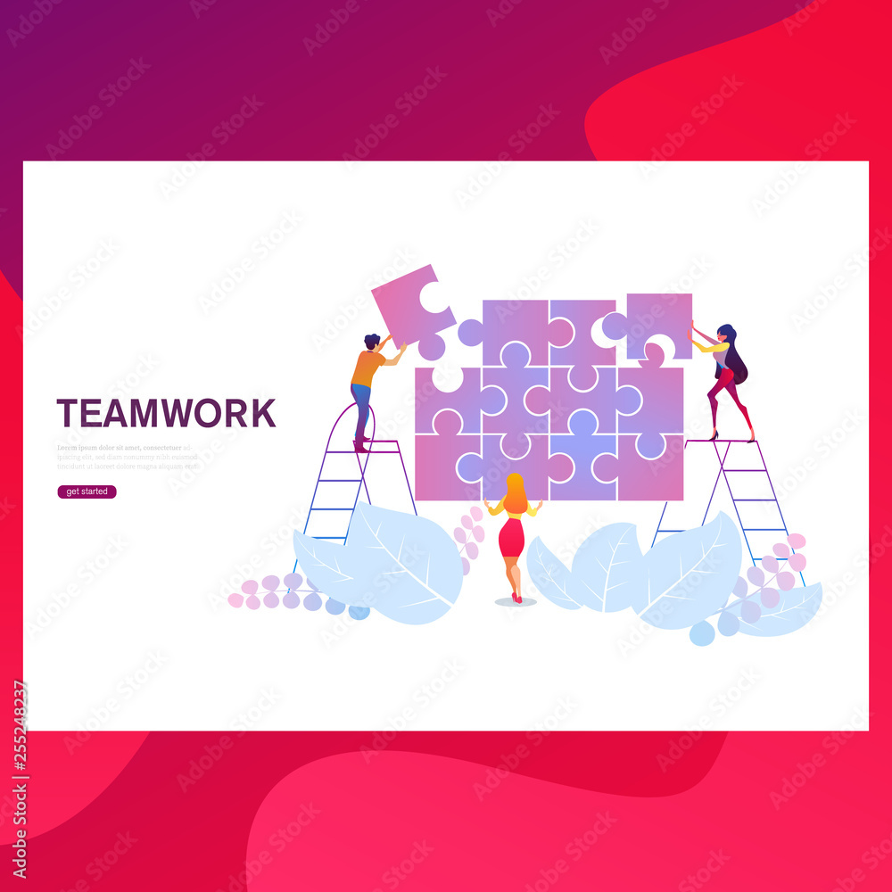Teamwork concept banner. Can use for web banner, infographics, hero ...