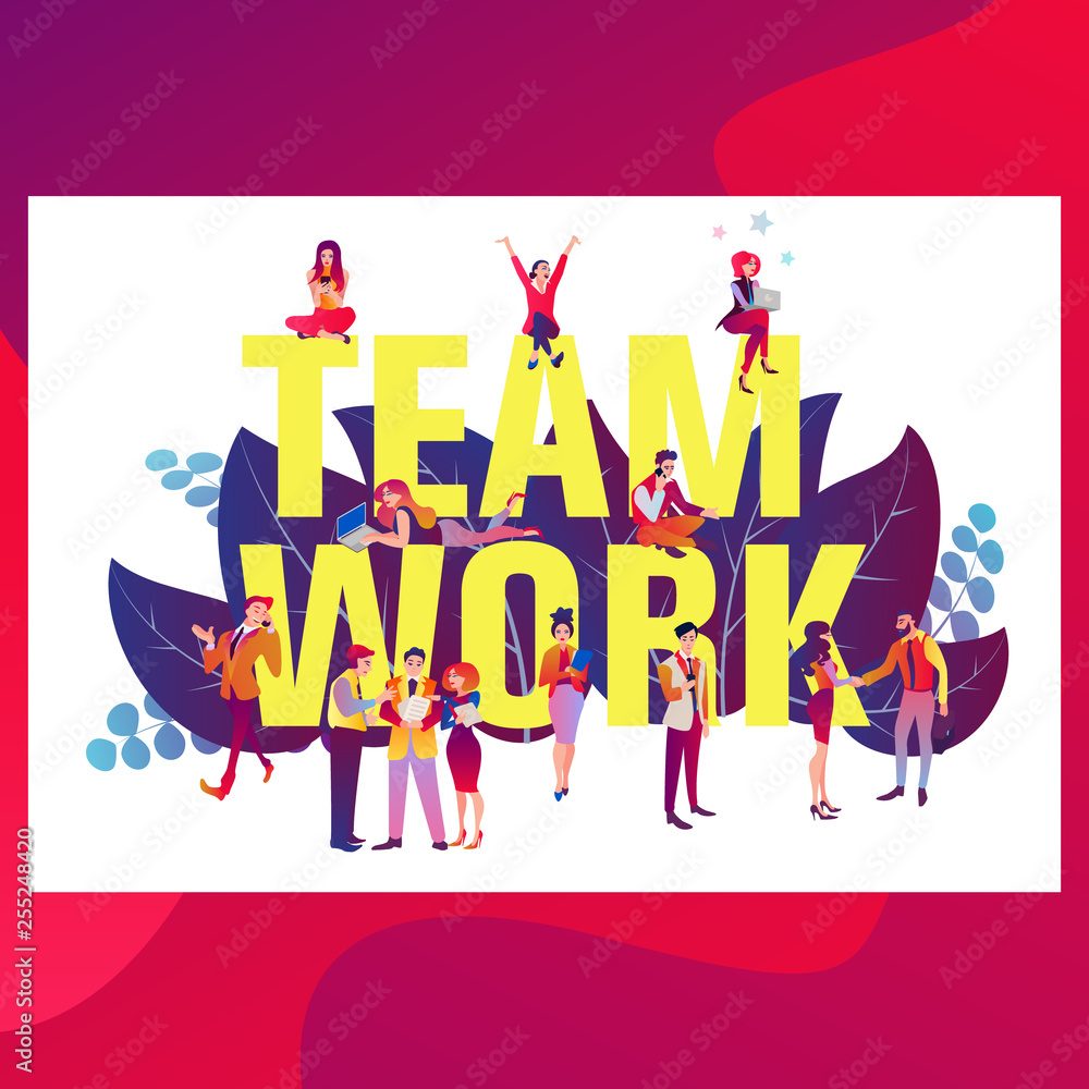 Teamwork concept banner. Can use for web banner, infographics, hero ...
