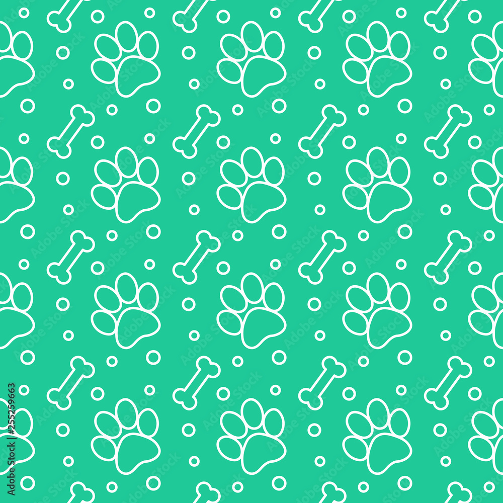 Seamless cute paw pattern, endless background for wallpaper, cover ...