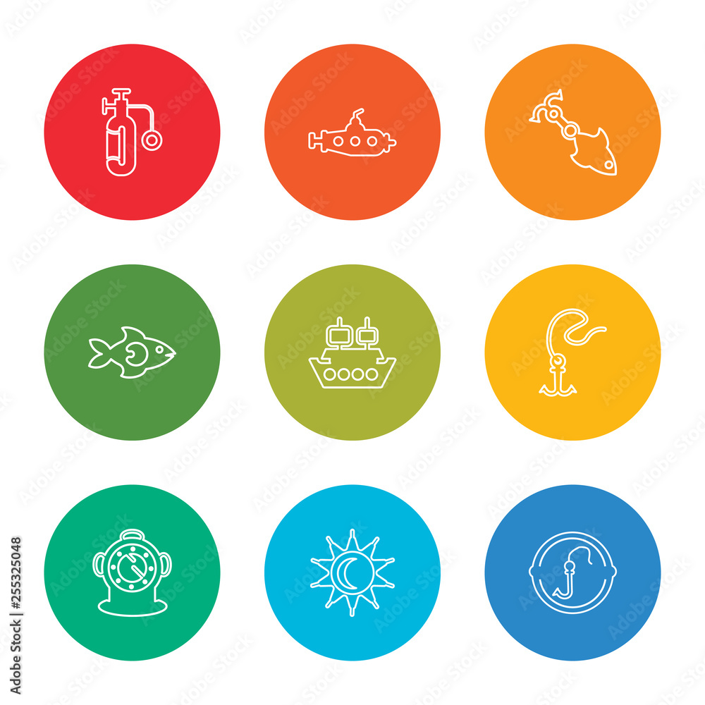 outline stroke fishing hook, sun shining, diving helmet, double bait ...