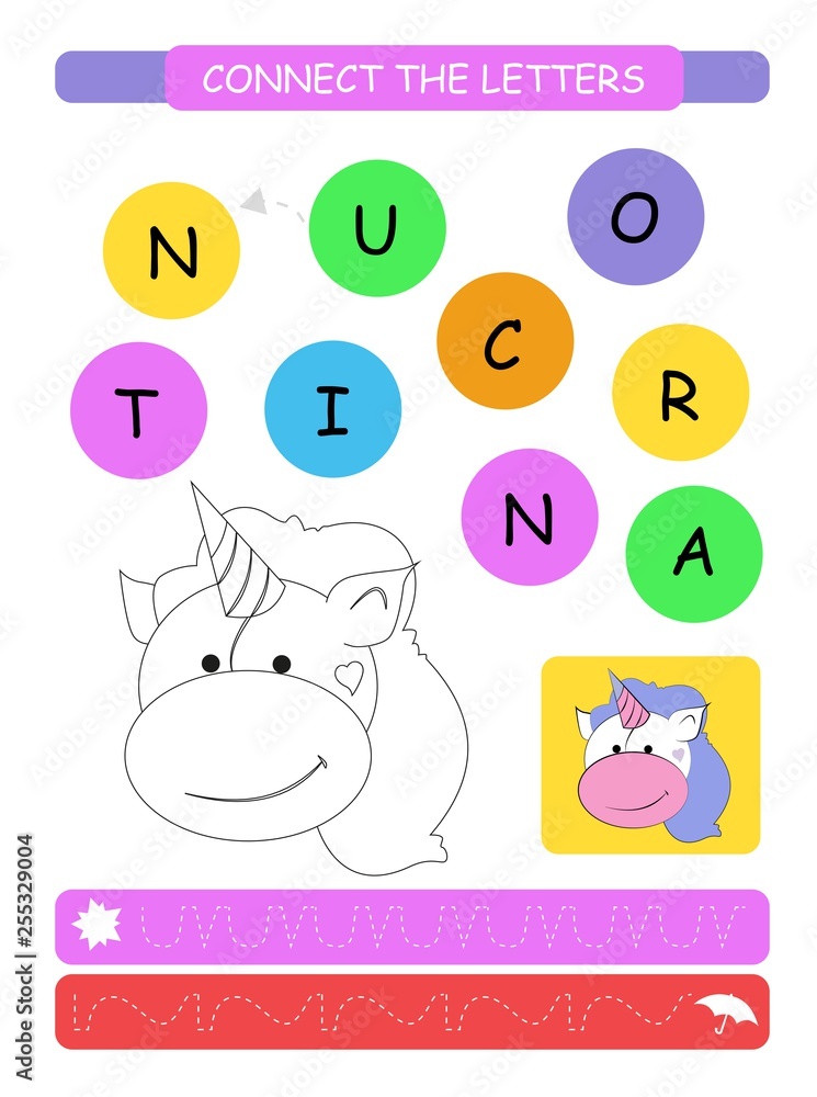 Connect the letters. Printable worksheet for preschool and kindergarten ...