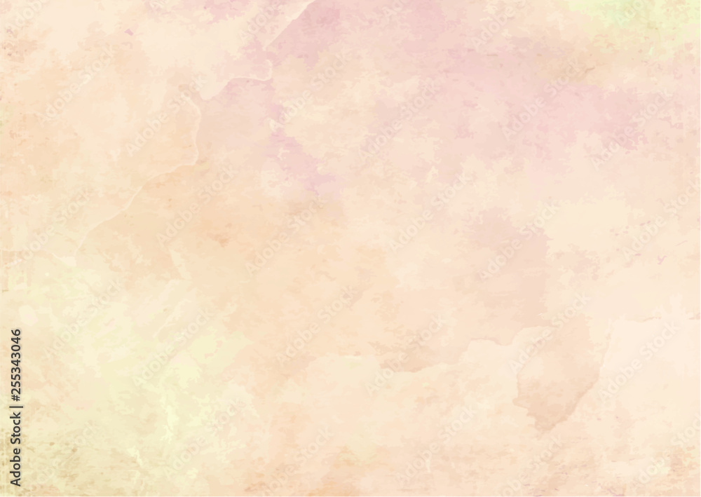 Pastel orange watercolor ink brush paper background Stock Vector ...