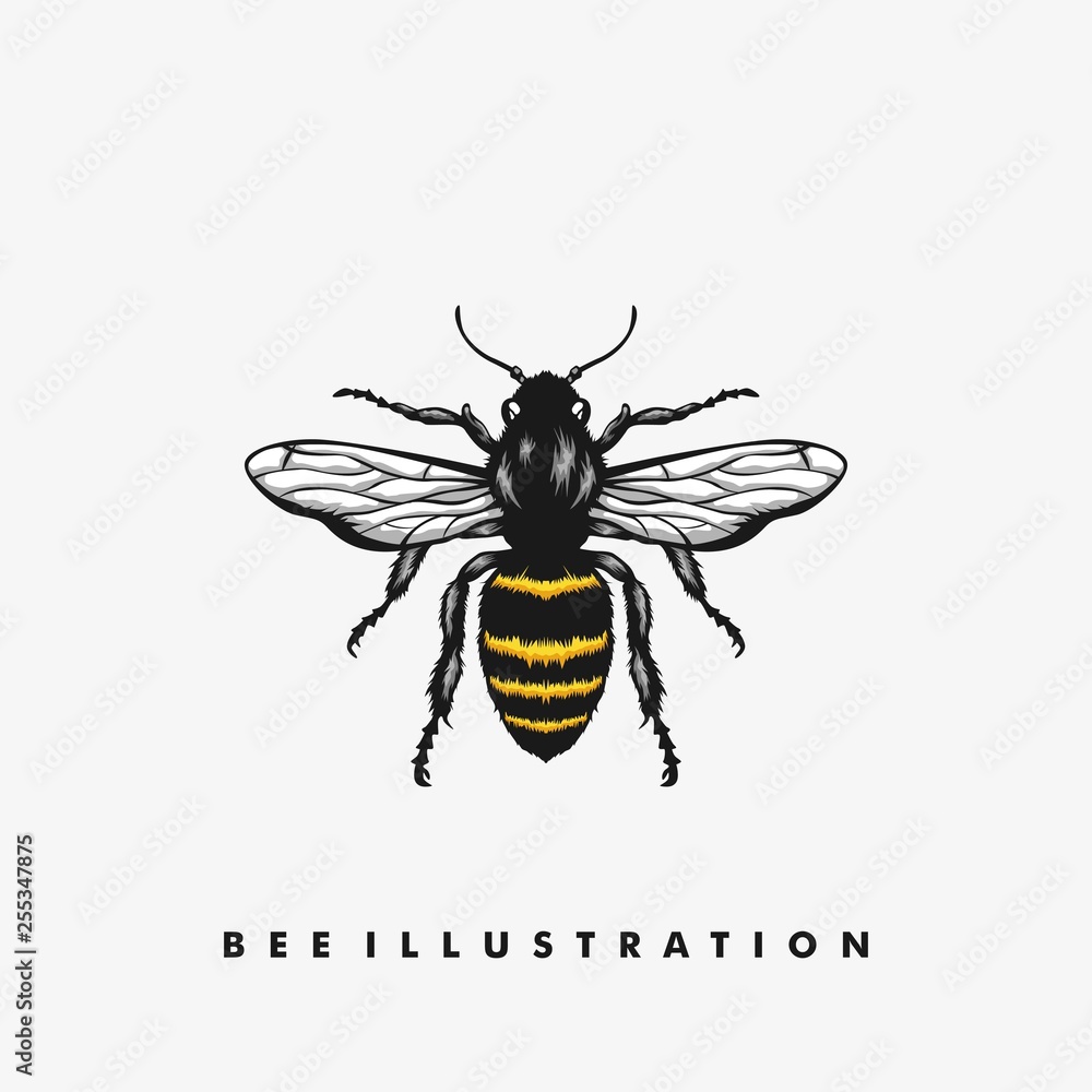 Bee illustration vector Design template Stock Vector | Adobe Stock