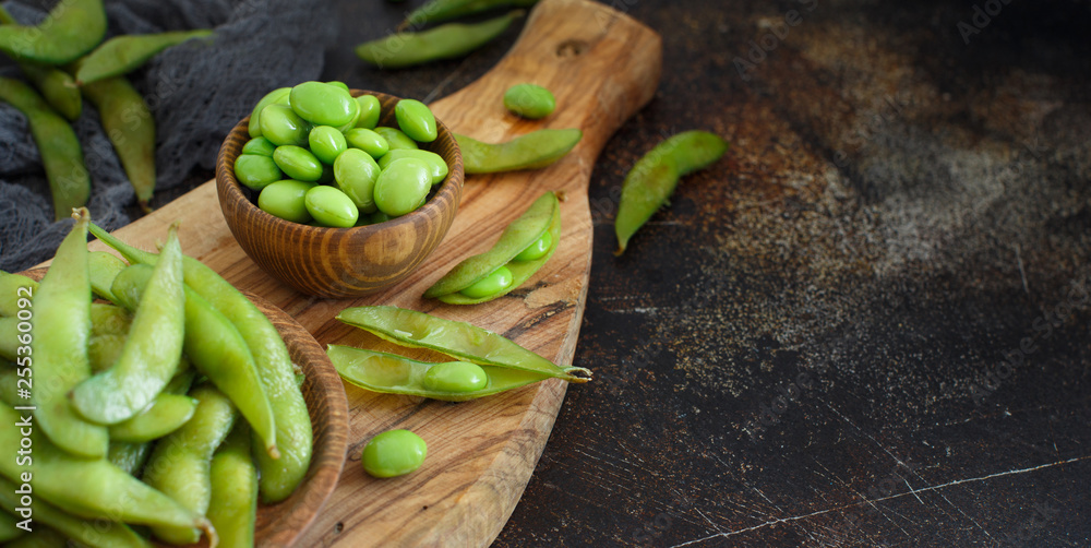 Green Organic Edamame beans Stock Photo | Adobe Stock