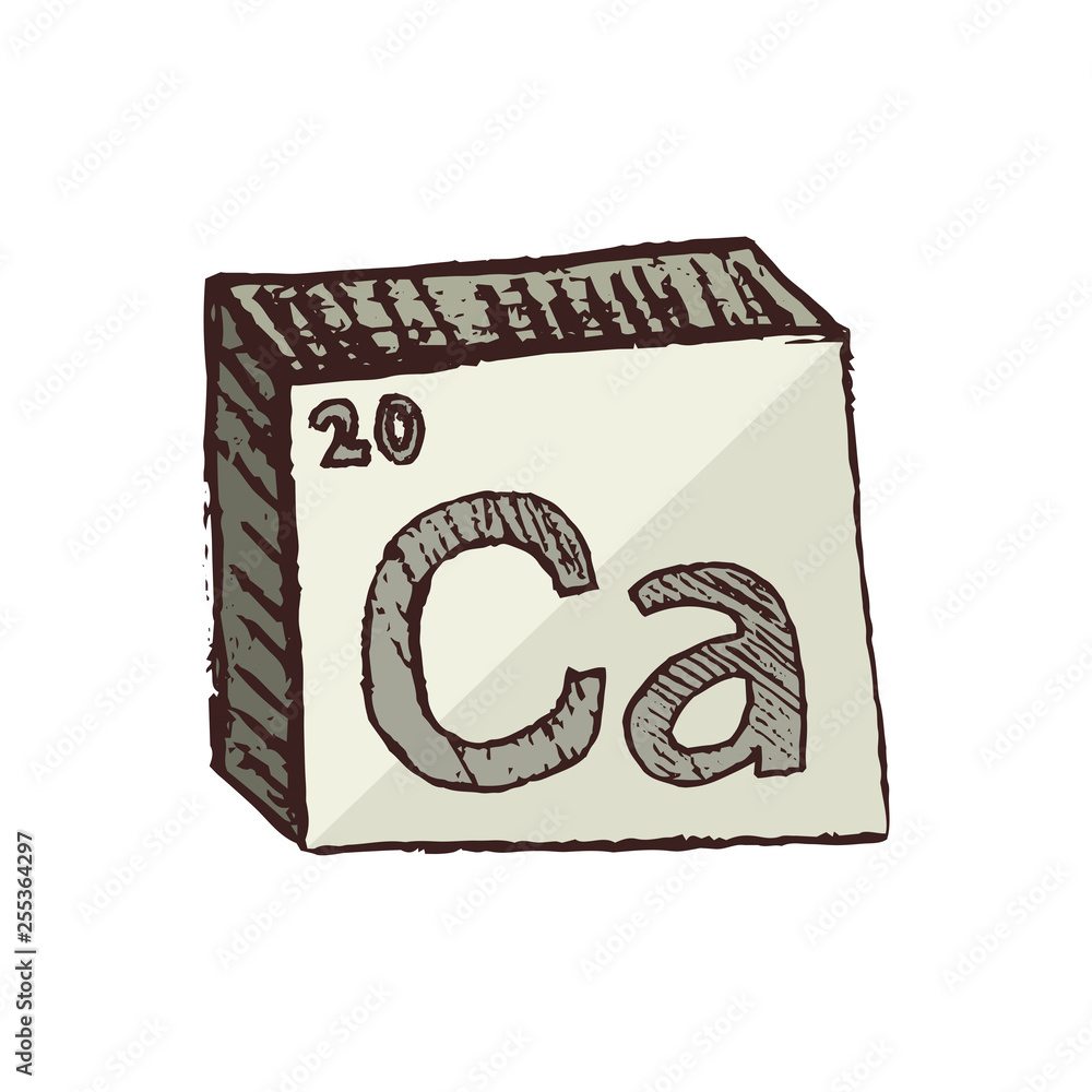 Vecteur Stock Vector three-dimensional hand drawn chemical symbol of ...