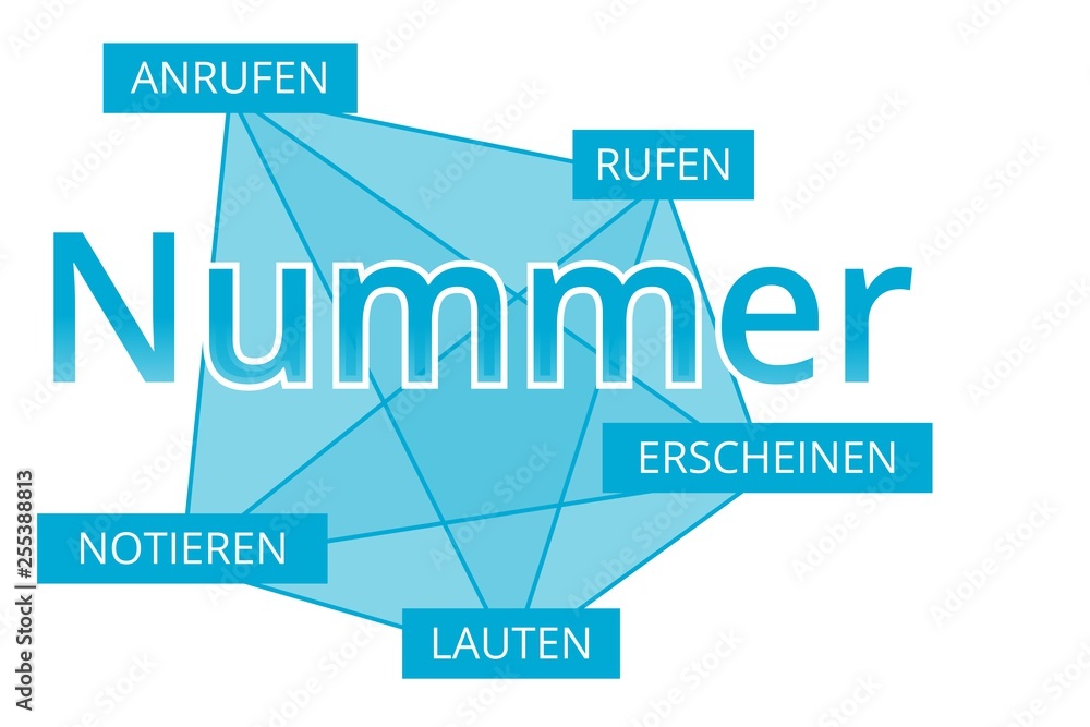 Nummer - Begriffe verbinden, Farbe blau Stock-Illustration | Adobe Stock