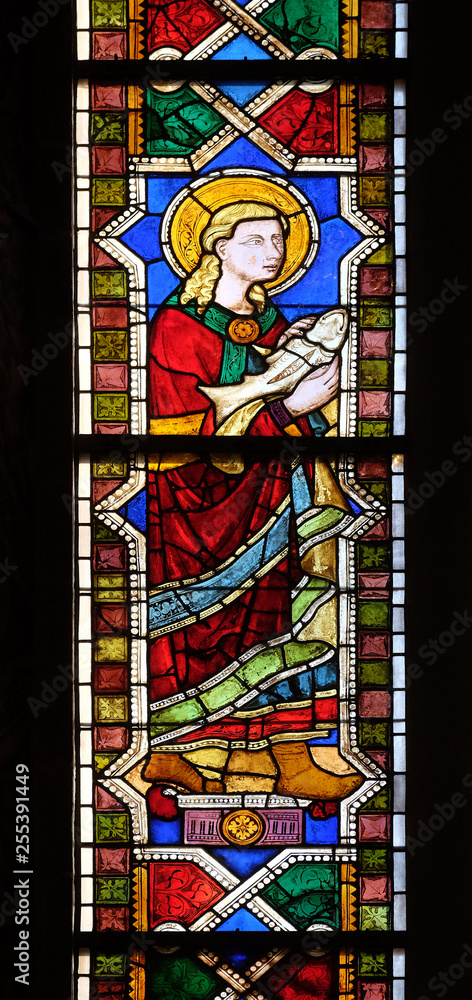 Saint Raphael the Archangel, stained glass window in the Basilica di ...