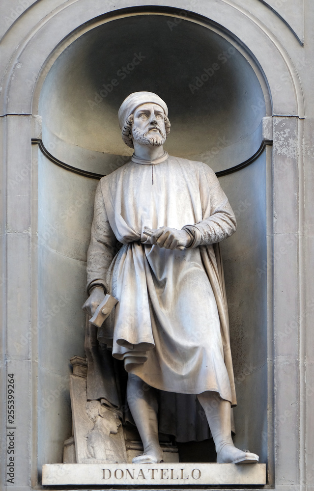 Donatello, statue in the Niches of the Uffizi Colonnade. The first half ...