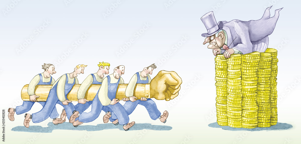 class struggle political, cartoon Stock Illustration | Adobe Stock